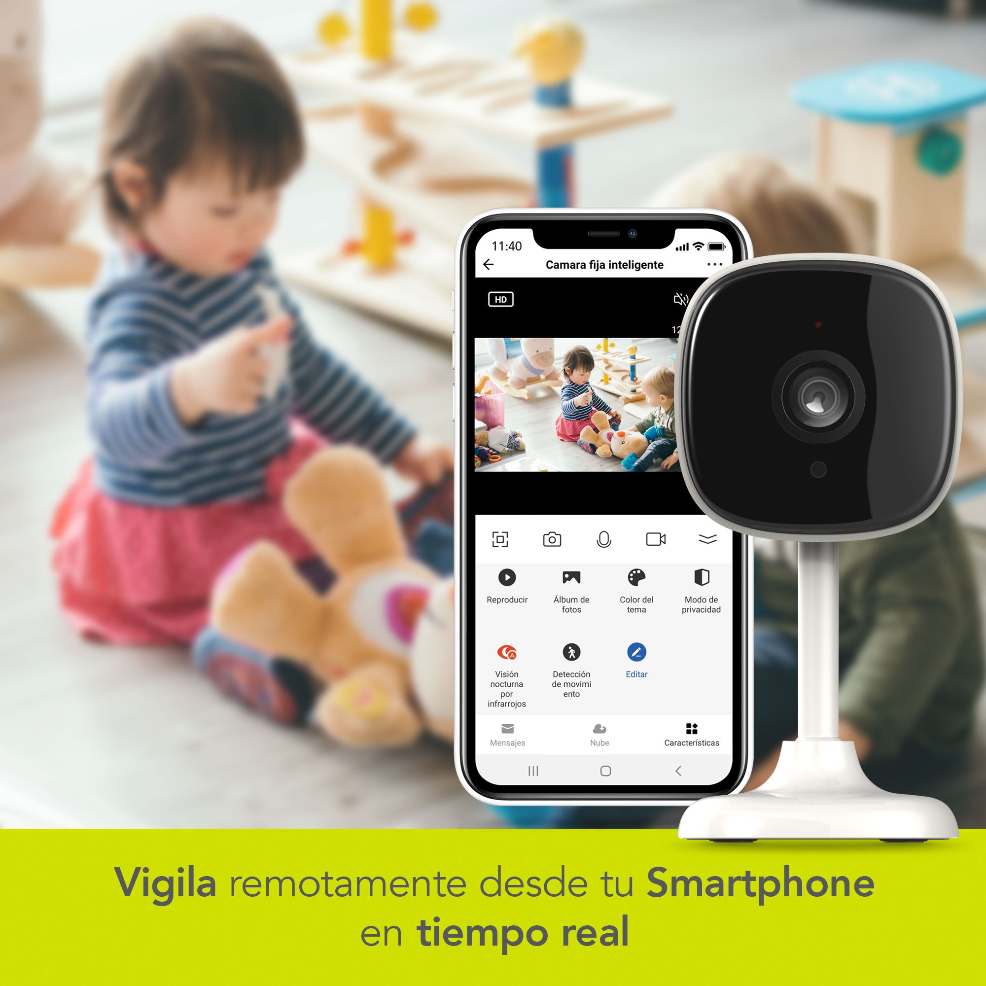 Lloyd's Cámara IP Inteligente WiFi para Interiores FHD 1080p (LC-1334 ...