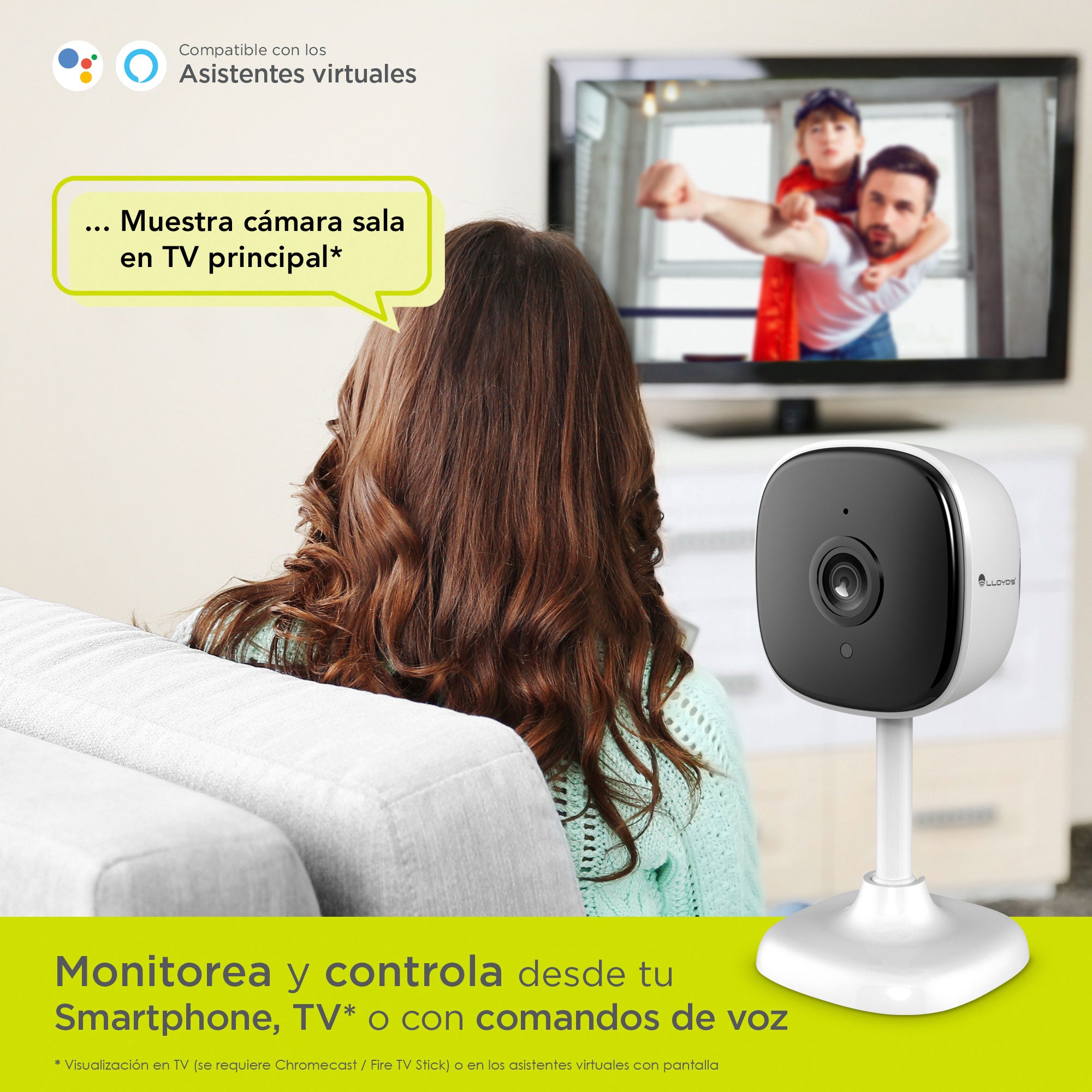 Lloyd's Cámara IP Inteligente WiFi para Interiores FHD 1080p (LC-1334 ...